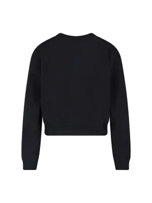Maison Kitsuné Crewneck Sweatshirt With Logo - Black