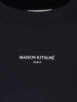 Maison Kitsuné Crewneck Sweatshirt With Logo - Black