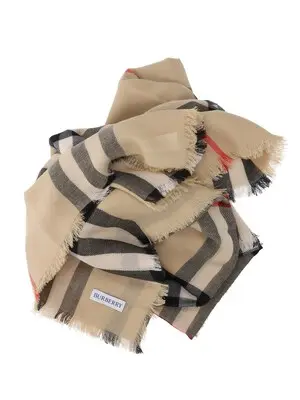 Burberry Wool Scarf "check - Beige