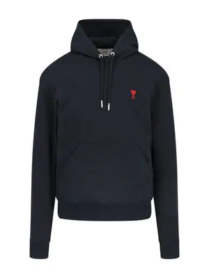 AMI Paris De Coeur Hoodie - Black