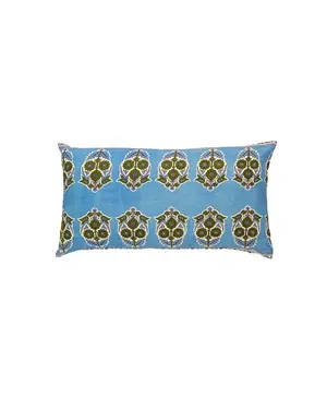 ALAMWAR Parakeets Lumbar Pillow Cover - Blue/green