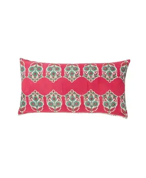 ALAMWAR Parakeets Lumbar Pillow Cover - Hot Pink/green