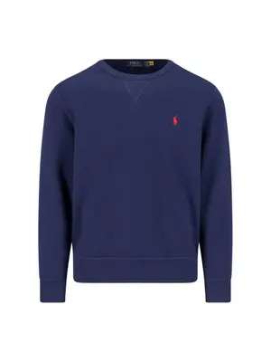 Maison Kitsuné Crewneck Logo Sweatshirt - Blue