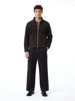 WHITE SAND Belted Pleated Pants