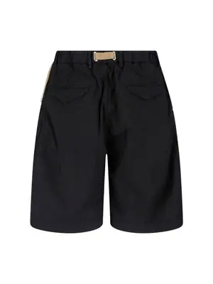 WHITE SAND Cotton Shorts - Black