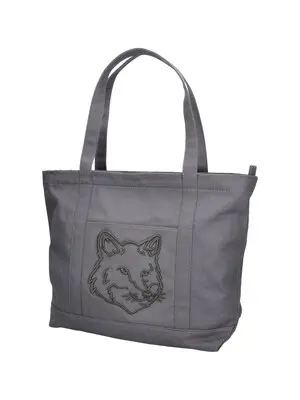 Maison Kitsuné Fox Head Tote - Gray