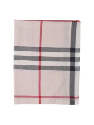 Burberry Silk And Wool Scarf "check - Gray