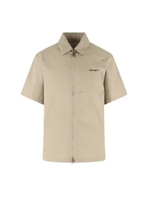 Carhartt Work In Progress Shirt "postal Zip - Beige