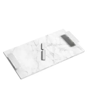 ANNA NEW YORK Striations Cheeseboard & Knife - Marble