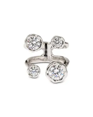 Alexis Bittar Astrales Cubic Zirconia Open Ring - Silver
