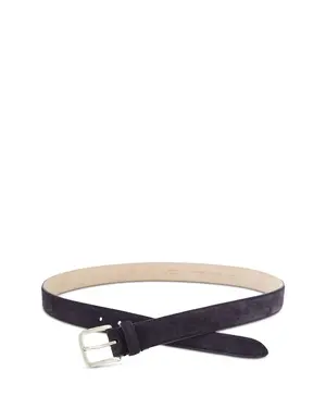 Vince Suede Stitched Leather Belt - Coastal