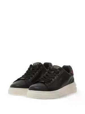 Guess Elbina Logo-print Leather Sneakers - Black