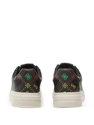 Guess Elbina Logo-print Leather Sneakers - Black