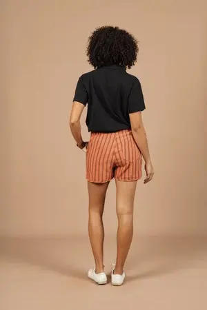 Bridge & Burn Luca Track Short - Rust Stripe