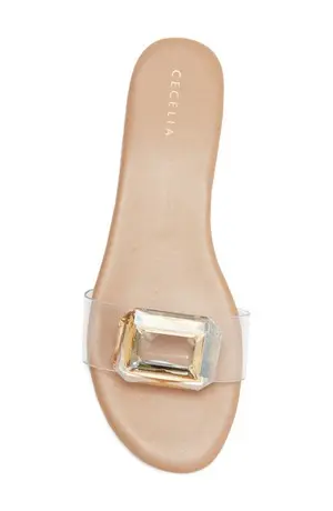 CECILIA NEW YORK Phillis Transparent Slide Sandal - Beige
