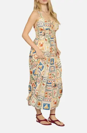 BLU PEPPER Printed Sleeveless Maxi Dress