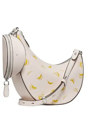 Kate Spade New York Leather Crossbody Bag With Removable Pouch - Cream Multi