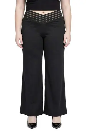 STANDARDS & PRACTICES Mesh V-waist Palazzo Pants