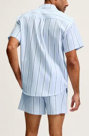 PETITE PLUME Classic Stripe Cotton Twill Short Pajamas