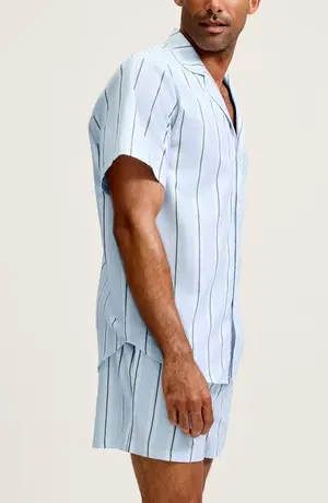 PETITE PLUME Classic Stripe Cotton Twill Short Pajamas