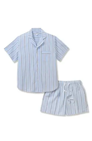 PETITE PLUME Classic Stripe Cotton Twill Short Pajamas