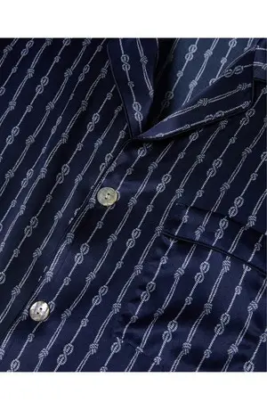 PETITE PLUME Nautical Stripe Mulberry Silk Pajamas