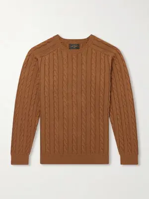 BEAMS Cable-knit Cotton Sweater - Brown