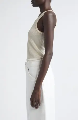 LEMAIRE Ribbed Scoop Neck Tank - Jasmine
