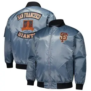 Profile San Francisco Giants Big & Tall Full-zip Bomber Jacket - Charcoal
