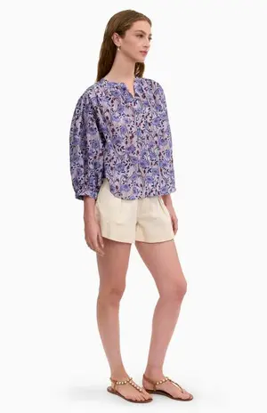 Rebecca Taylor Daphne Floral Print Blouse