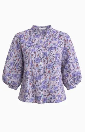 Rebecca Taylor Daphne Floral Print Blouse