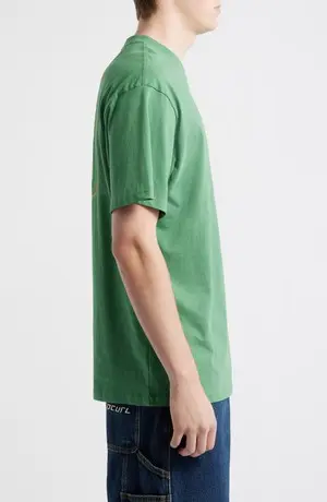 Rip Curl Rolling Wave Cotton Jersey Graphic T-shirt - Leaf Green