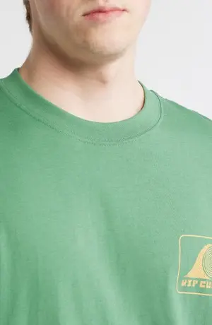 Rip Curl Rolling Wave Cotton Jersey Graphic T-shirt - Leaf Green