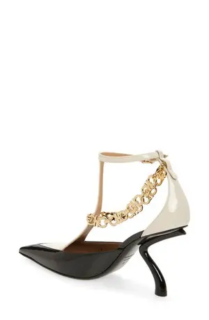 FERRAGAMO Rupy Gancini Chain T-strap Pumps