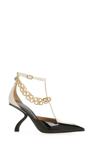 FERRAGAMO Rupy Gancini Chain T-strap Pumps