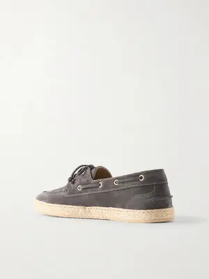 Brunello Cucinelli Suede Boat Shoes - Gray