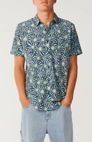 Rip Curl Sessions Aerotech Short Sleeve Performance Button-up Shirt - Sage