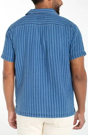 LIVERPOOL Stripe Denim Camp Shirt - Medindigost