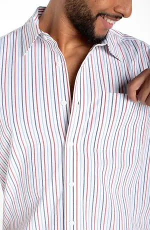 LIVERPOOL Short Sleeve Stretch Cotton Button-up Shirt