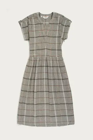 Bridge & Burn Ira Midi Dress - Olive Ember Grid