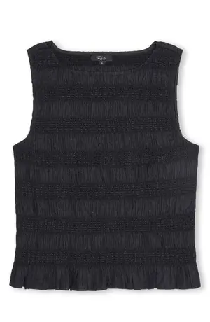 Rails Kane Ruched & Embroidered Shell