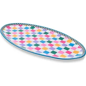 MACKENZIE-CHILDS Jamboree Oval Melamine Platter - Blue Multi