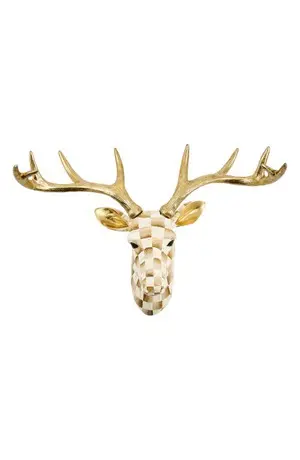 MACKENZIE-CHILDS Check Small Deer Wall Decor - Mocha