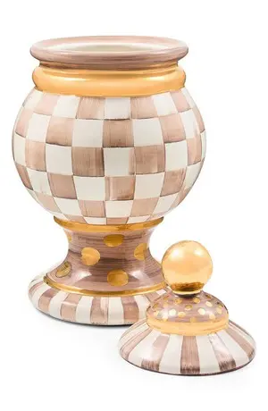 MACKENZIE-CHILDS Check Ceramic Globe Canister