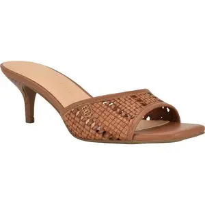Tommy Hilfiger Kitten Heel Slide Sandal - Brown
