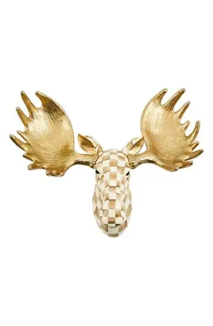 MACKENZIE-CHILDS Check Moose Wall Decor - Mocha