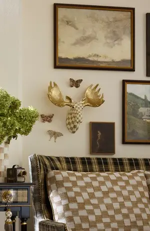 MACKENZIE-CHILDS Check Moose Wall Decor