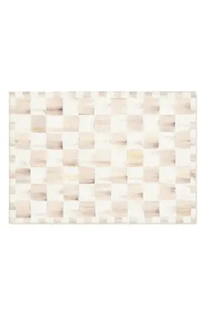MACKENZIE-CHILDS Checkerboard Machine Washable Rug - Mocha