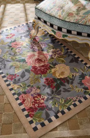 MACKENZIE-CHILDS Tudor Rose Washable Rug