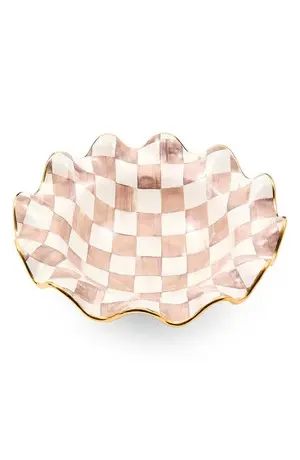 MACKENZIE-CHILDS Check Ceramic Fluted Serving Bowl